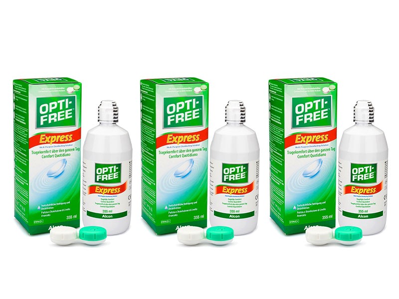 OPTI-FREE Express 3 x 355 ml con estuches – Líquidos | Lentiamo